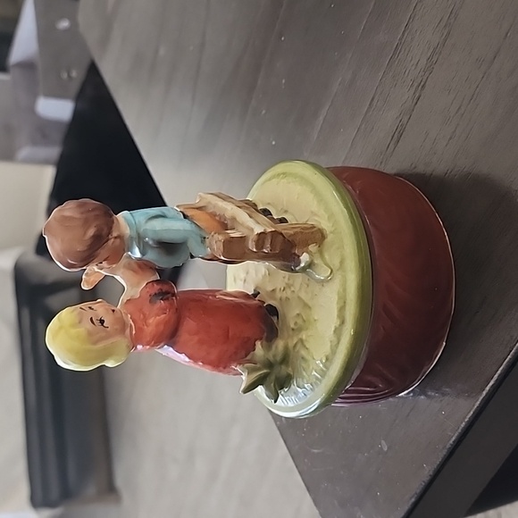 Art | Vintage Japanese Music Box Boy And Girl Petting A Bird | Poshmark